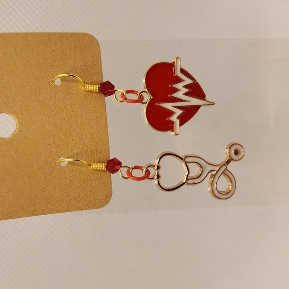 Jewelry | Nursedoctor Stethoscope Heart Beat Earrings | Poshmark